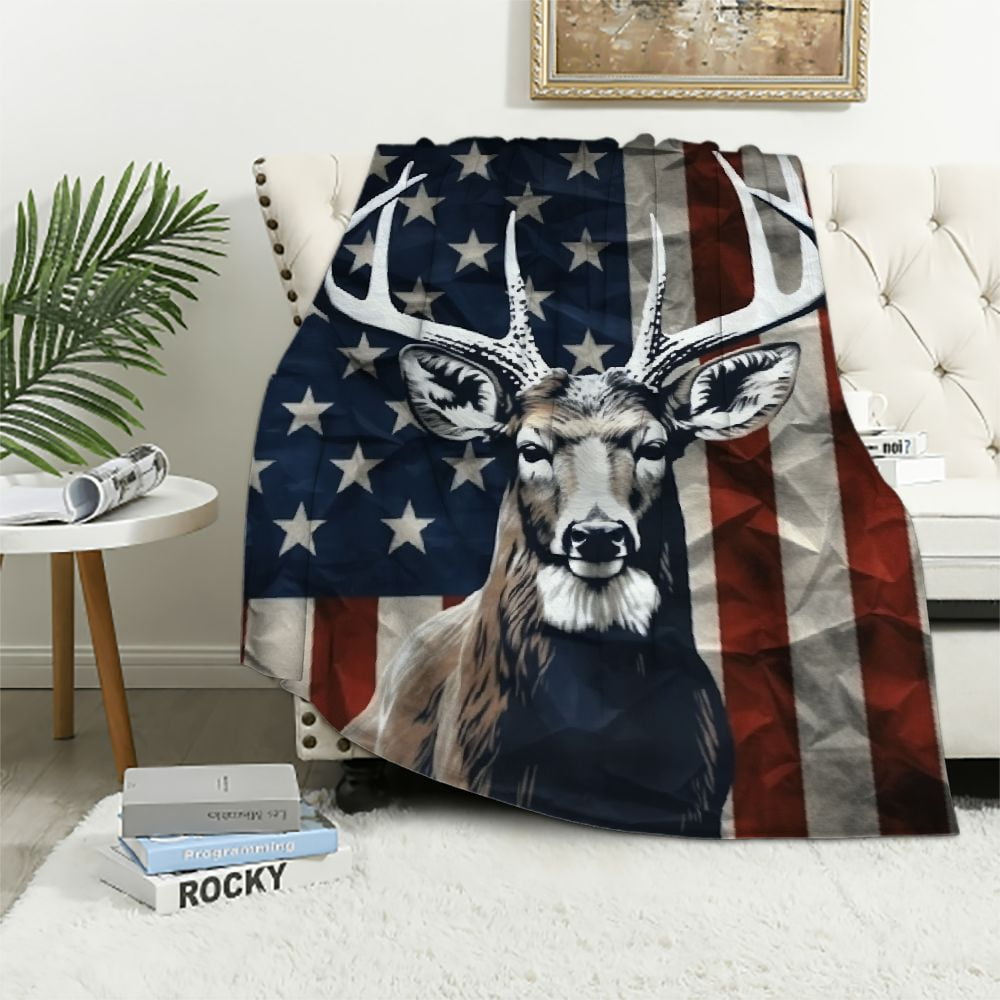 ARISTURING Camo Deer Blanket for Men, Men's Hunting Blanket Deer ...