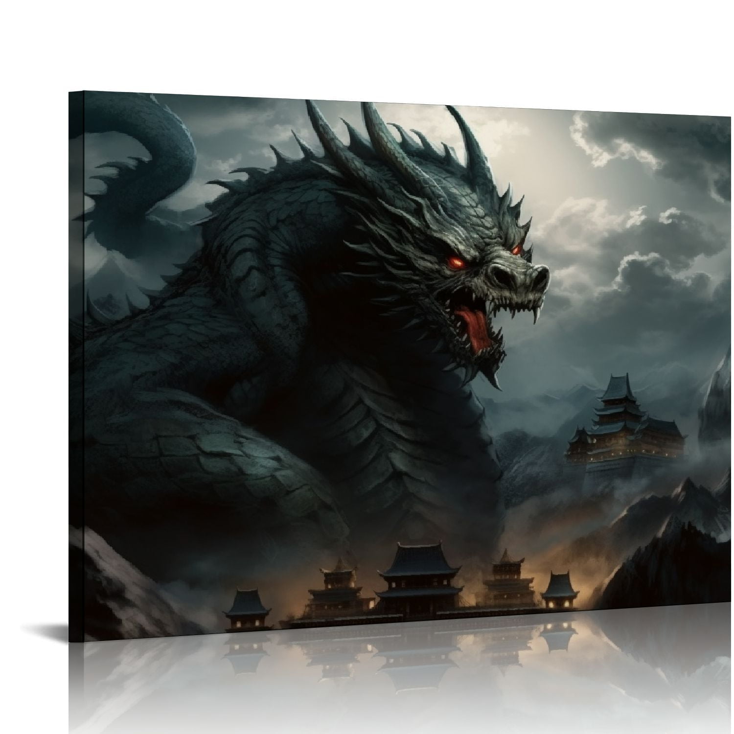 ARISTURING Canvas Dragon wall art, Landscape Dragon Wall Decor, Huge ...