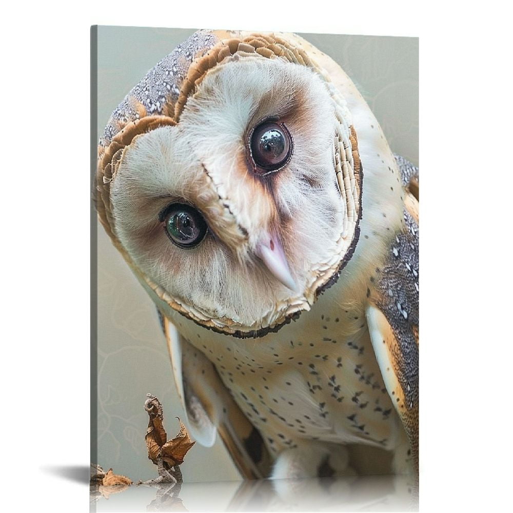 ARISTURING Canvas Print Wall Art White Owl with Twisted Head Animals ...