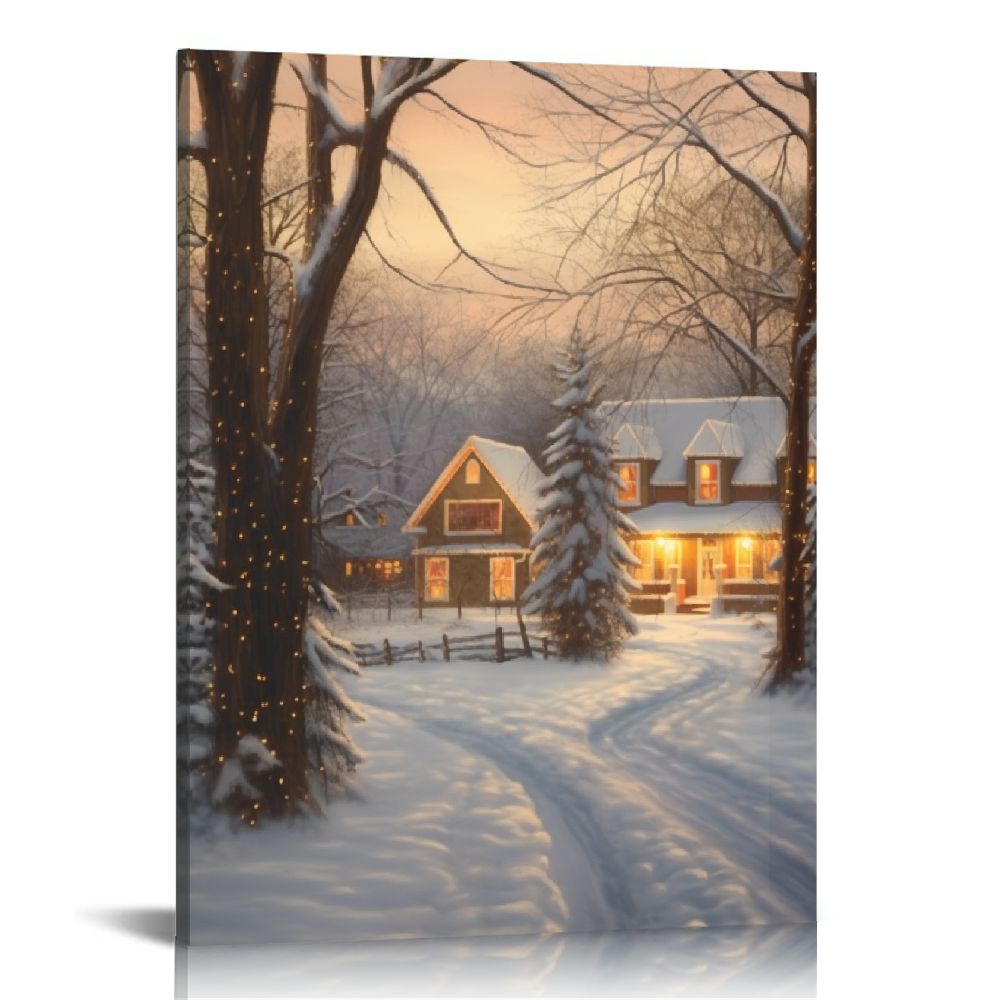 ARISTURING Canvas Wall Art-Winter Snow Scene -Wall Art Canvas Prints ...