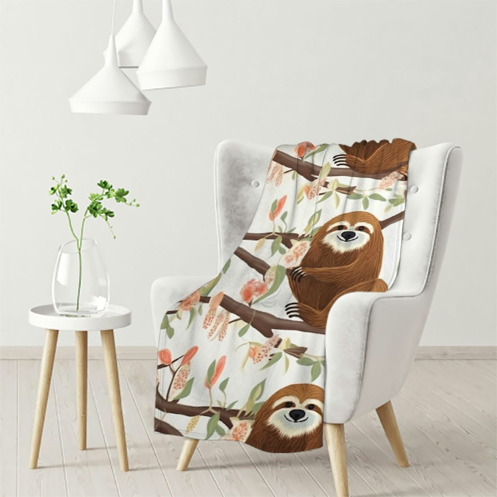 ARISTURING Cartoon Sloth Sloth on The Tree Flannel Blanket Throw ...