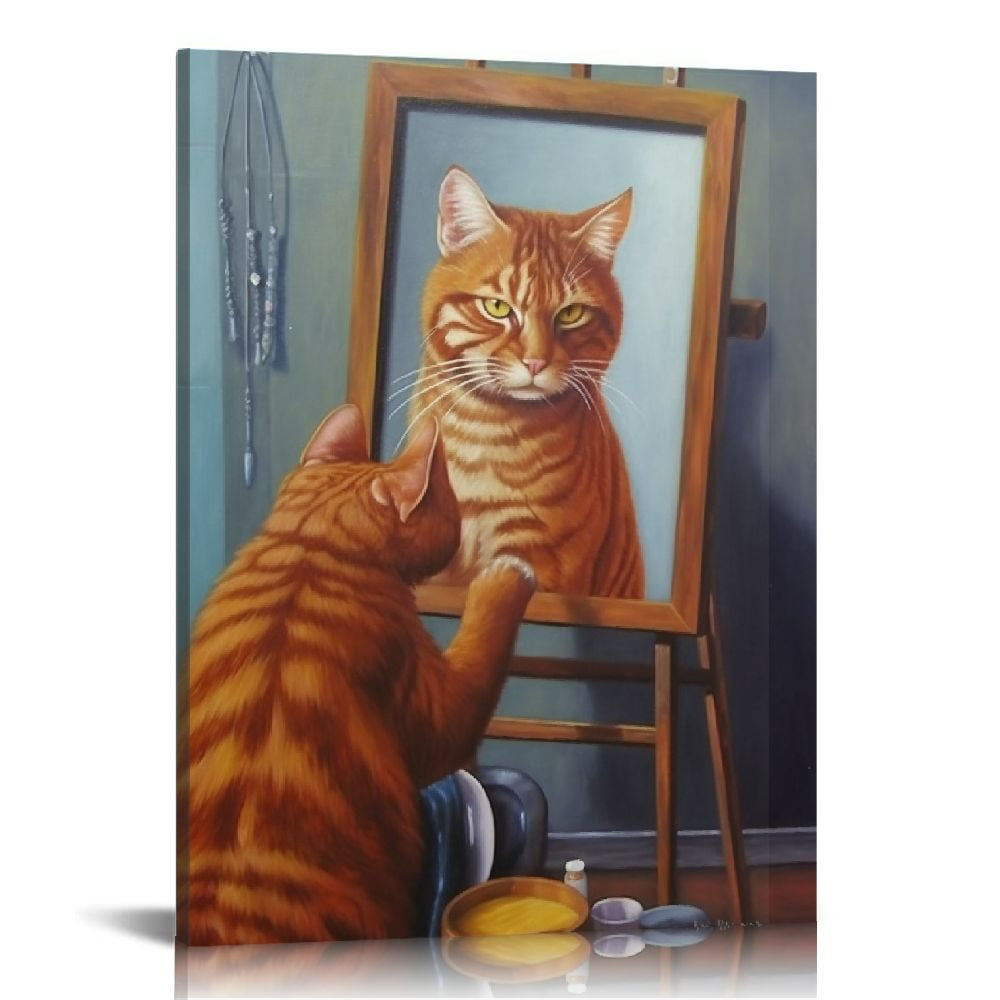 ARISTURING Cat Confidence Self Portrait as a Tiger Funny Painting ...