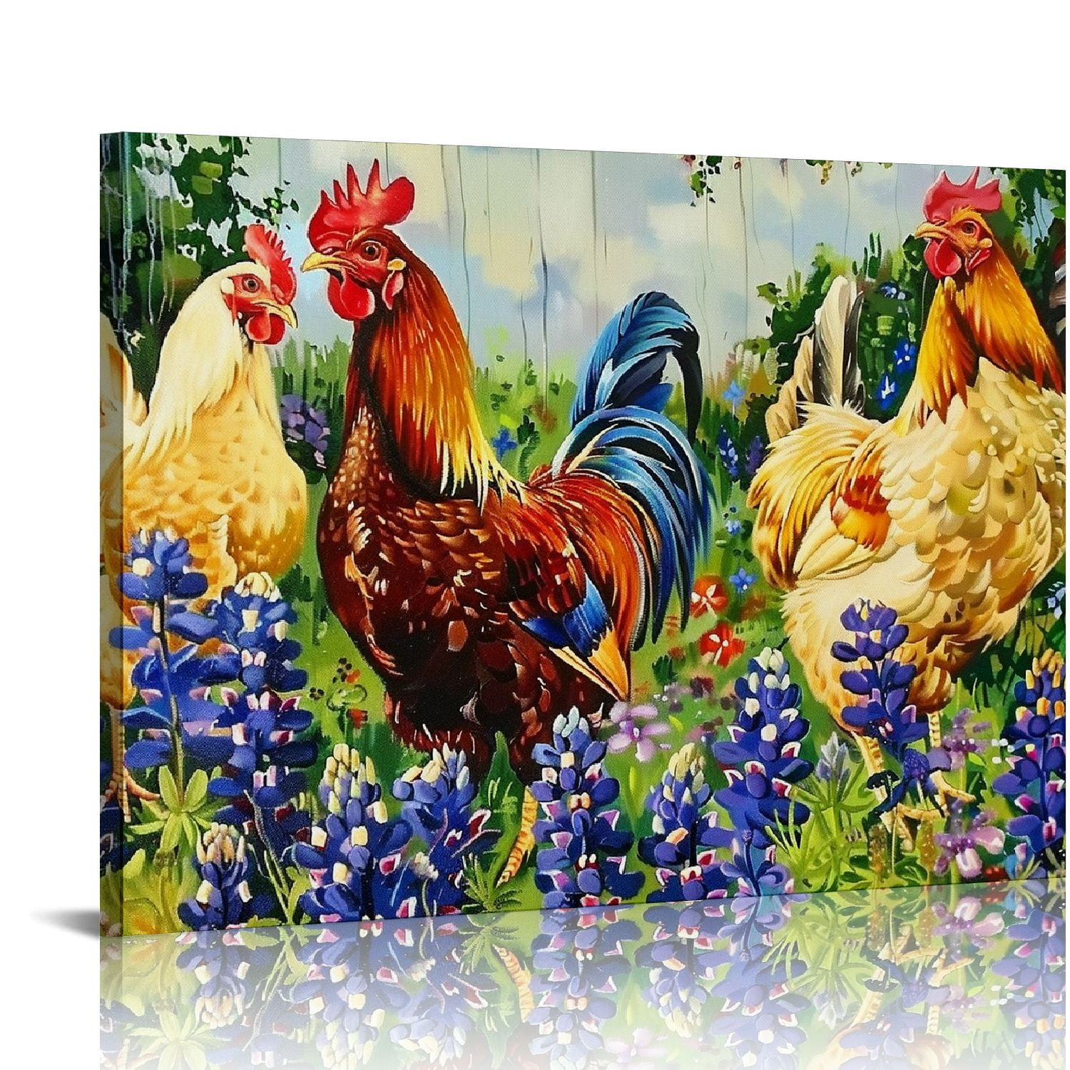 ARISTURING Chicken Canvas Wall Art for Kitchen Farmhouse Rooster Art ...