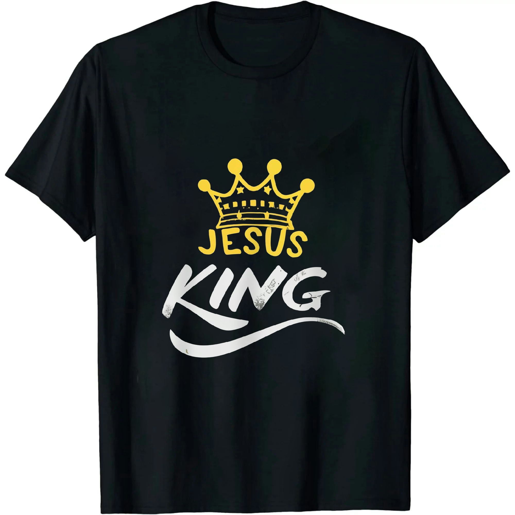 ARISTURING Christian Jesus Is King Design Crown T-Shirt - Walmart.com