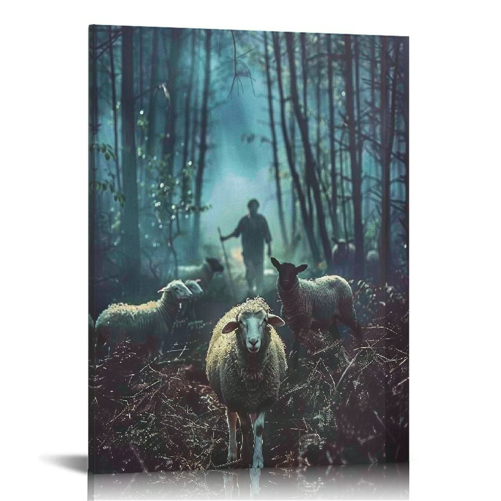 ARISTURING Christian Wall Art Jesus and Lamb Canvas Wall Art Jesus ...
