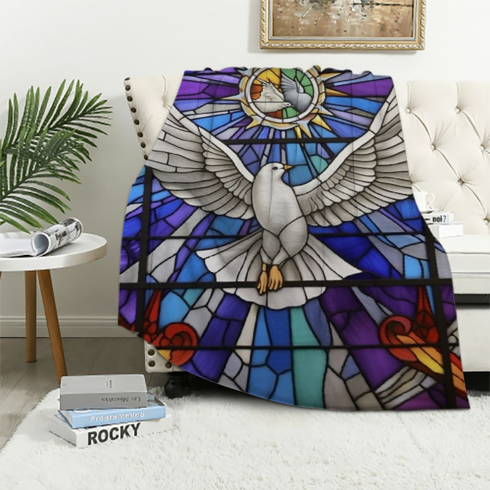 ARISTURING Christian White Dove Blanket for Girl Men Boys White Dove ...