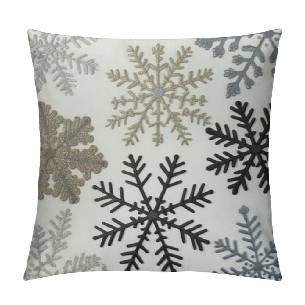 HENGT Christmas Pillow Covers Raised Snowflake Pillow Covers Neutral ...