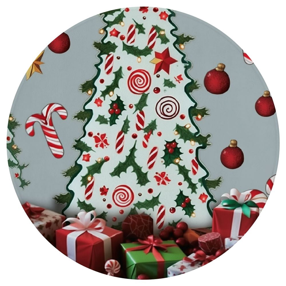 ARISTURING Christmas Tree Candy Canes Ornaments Flannel Soft Anti-Slip ...