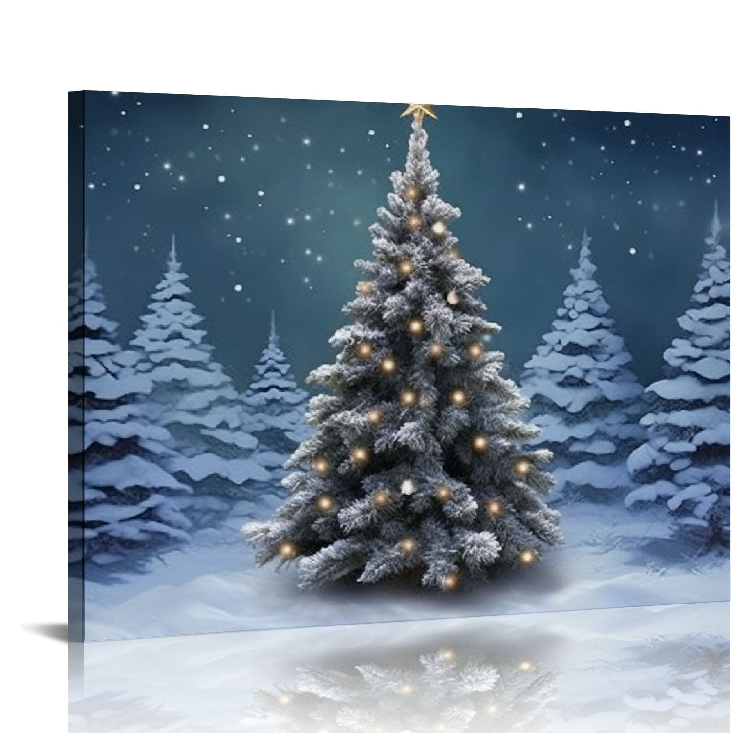 ARISTURING Christmas Winter Wall Art Canvas Prints Christmas Tree ...