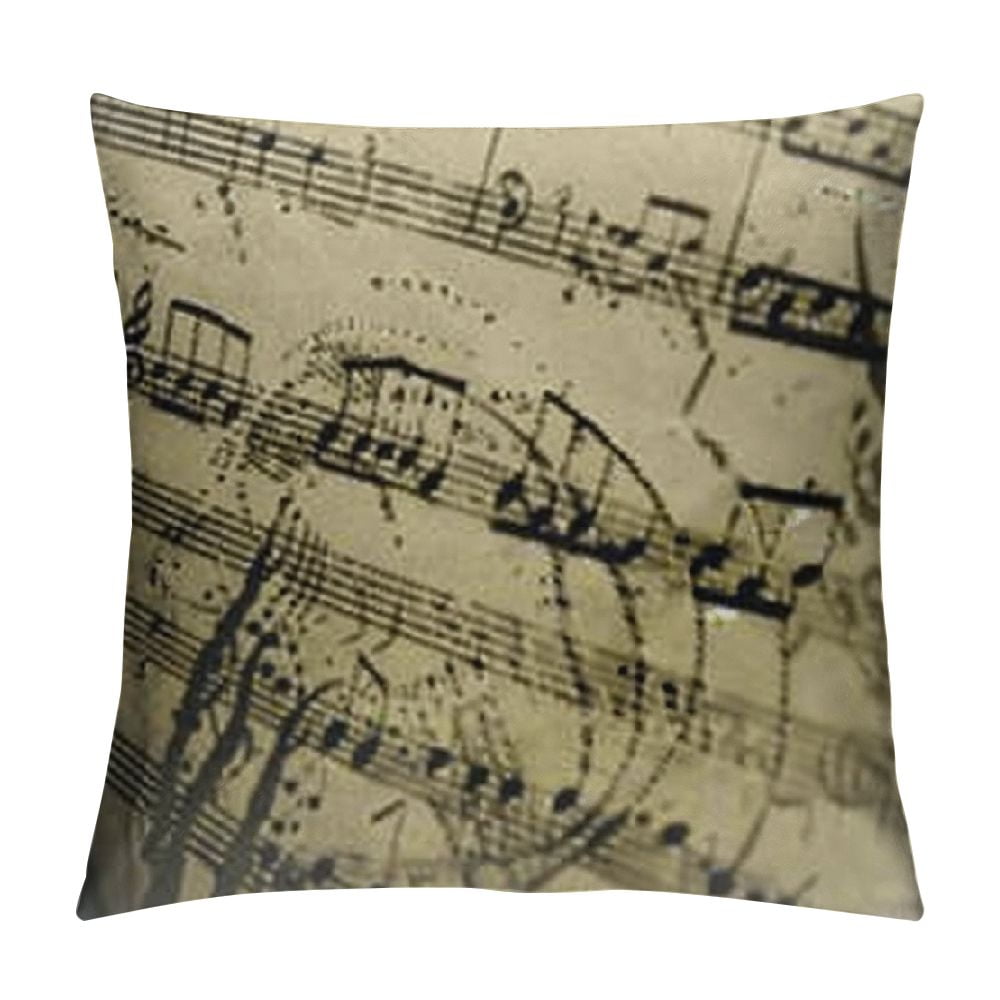 ARISTURING Classical Music Note Piano Throw Pillow Covers Retro Cushion ...