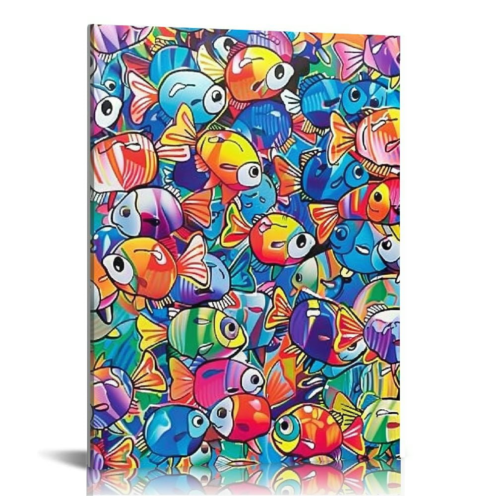 ARISTURING Clownfish Clown Fish Colorful Rainbow Pattern Wall Art ...