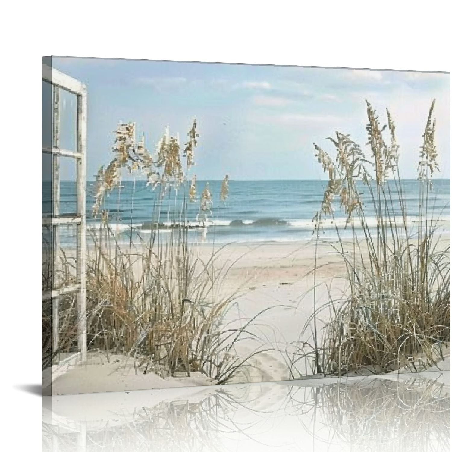 ARISTURING Coastal Beach Picture Wall Art: Beach Theme Window Canvas ...