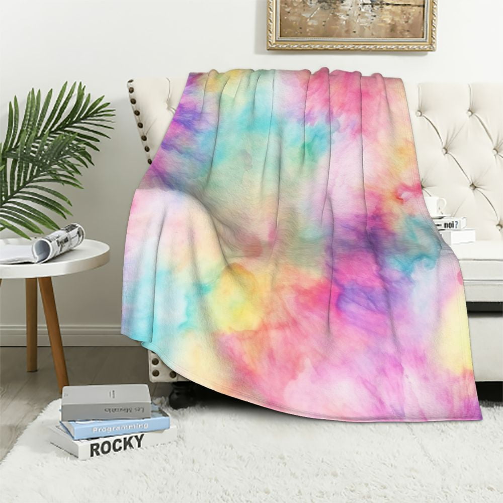 ARISTURING Colorful Blanket Rainbow Lightweight Cozy Warm Print Throw ...