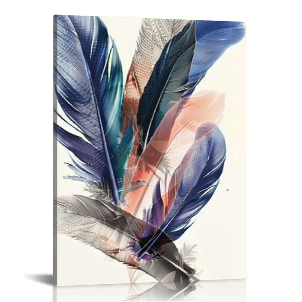 ARISTURING Colorful Feather Canvas Wall Art for Living Room Bedroom ...