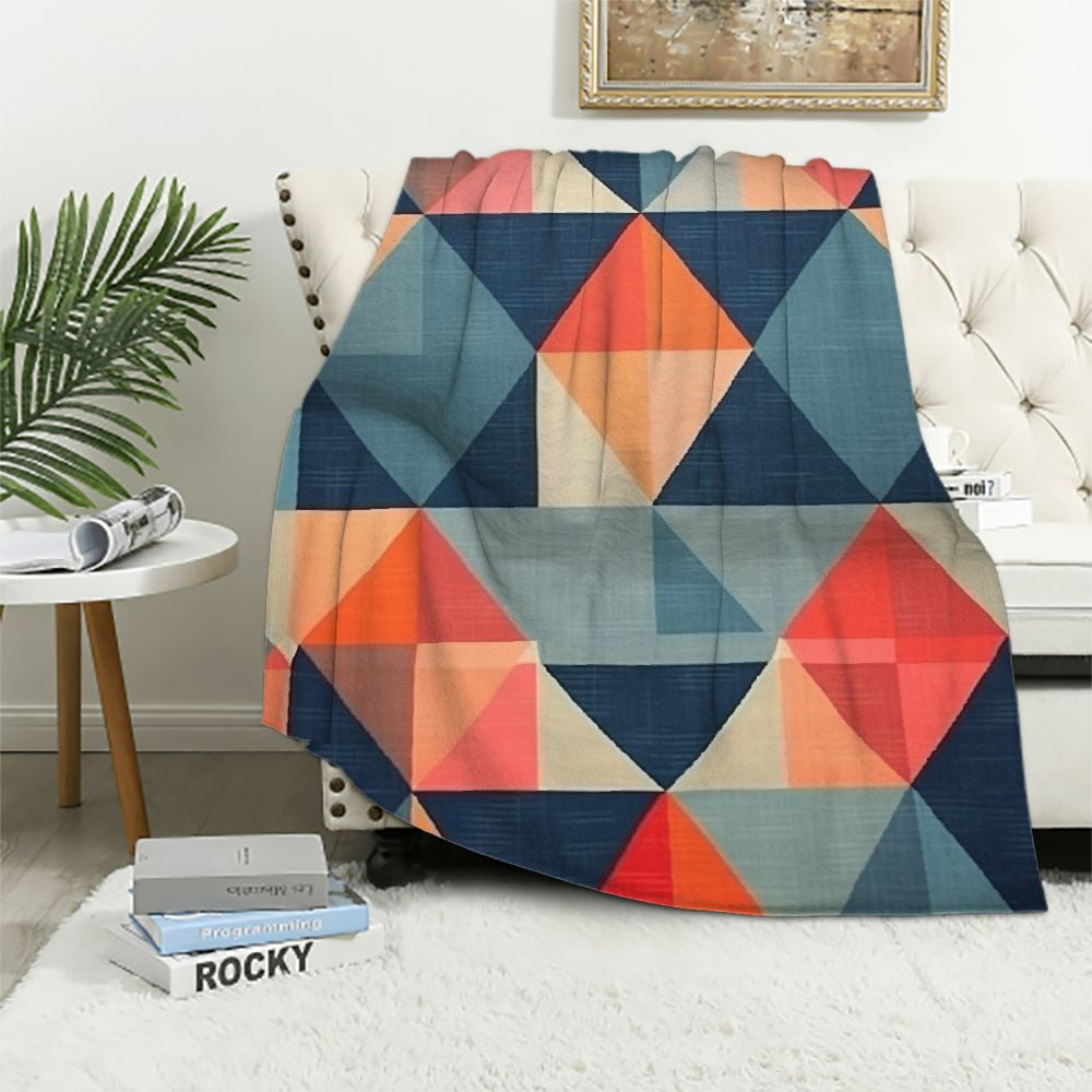 ARISTURING Colorful Fun Aesthetic Mid Century Modern Gomestry Blanket ...