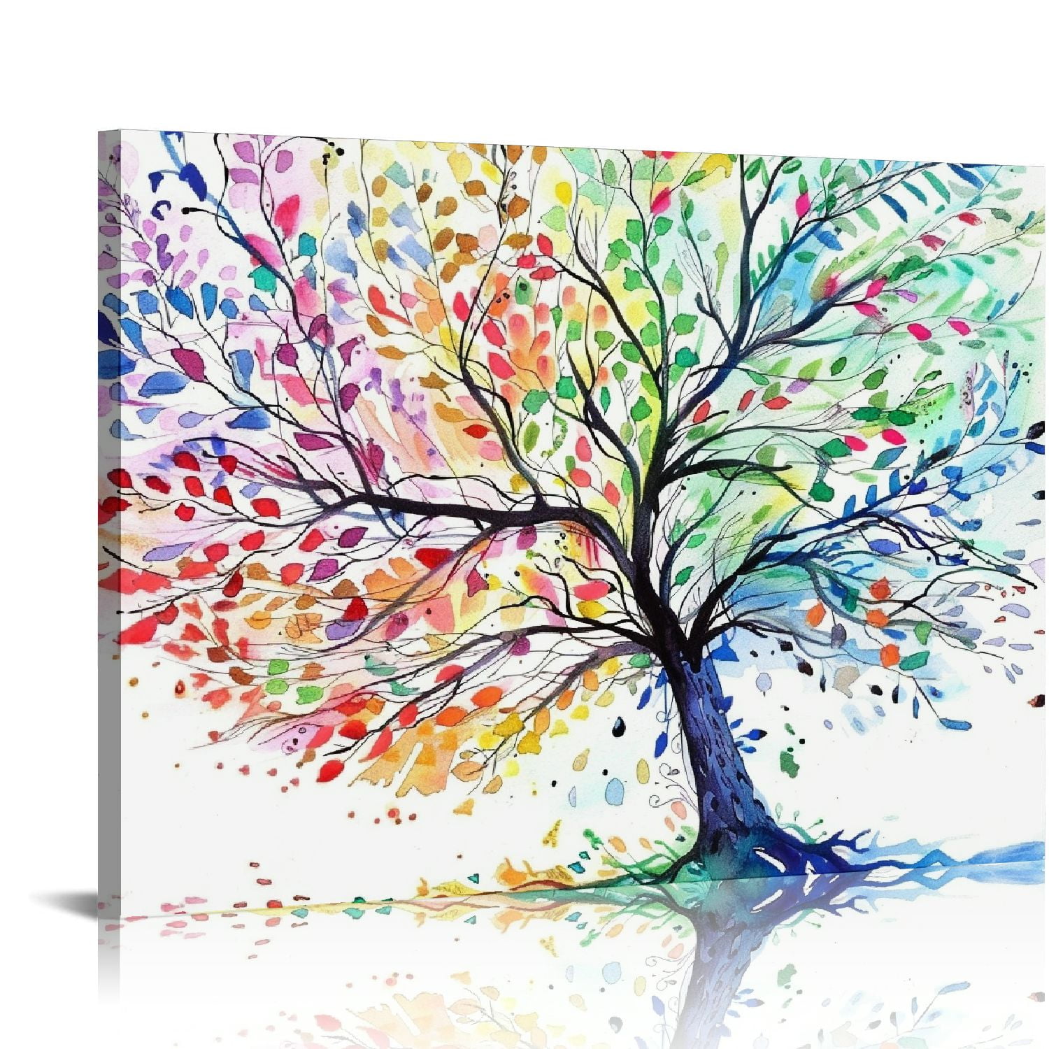 ARISTURING - Colorful Seasons Tree of Life Canvas Print Paintings Wall ...