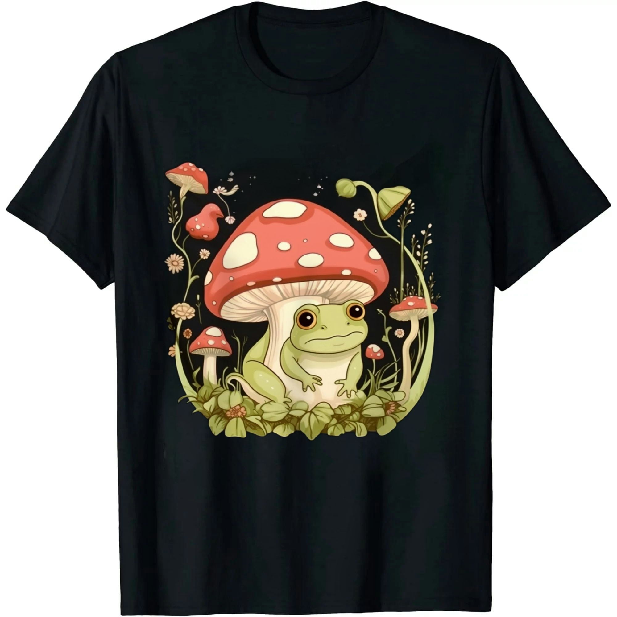 ARISTURING Cottagecore Aesthetic Frog Snail Cute Vintage T-Shirt ...