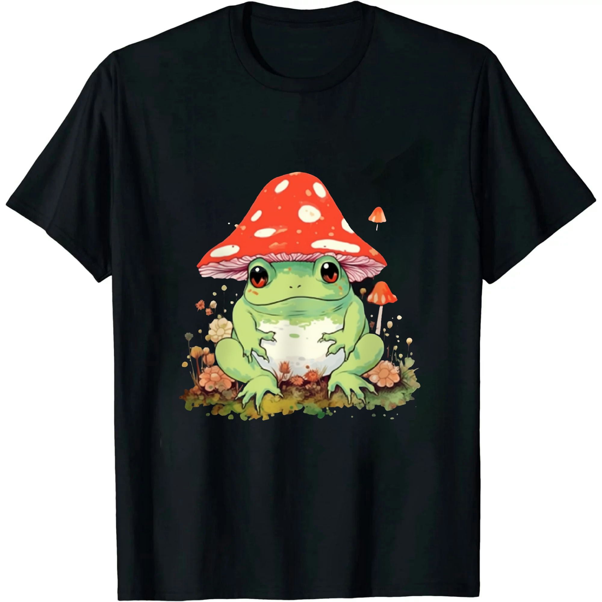 ARISTURING Cottagecore Frog Aesthetic Cute Frog With Mushroom Hat T ...