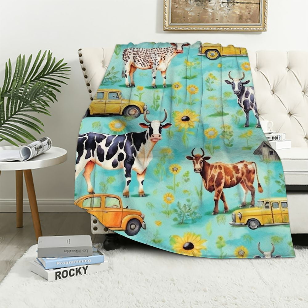ARISTURING Cow Blanket, Cow Print Blanket, Cow Decor Throw Blanket, Cow ...