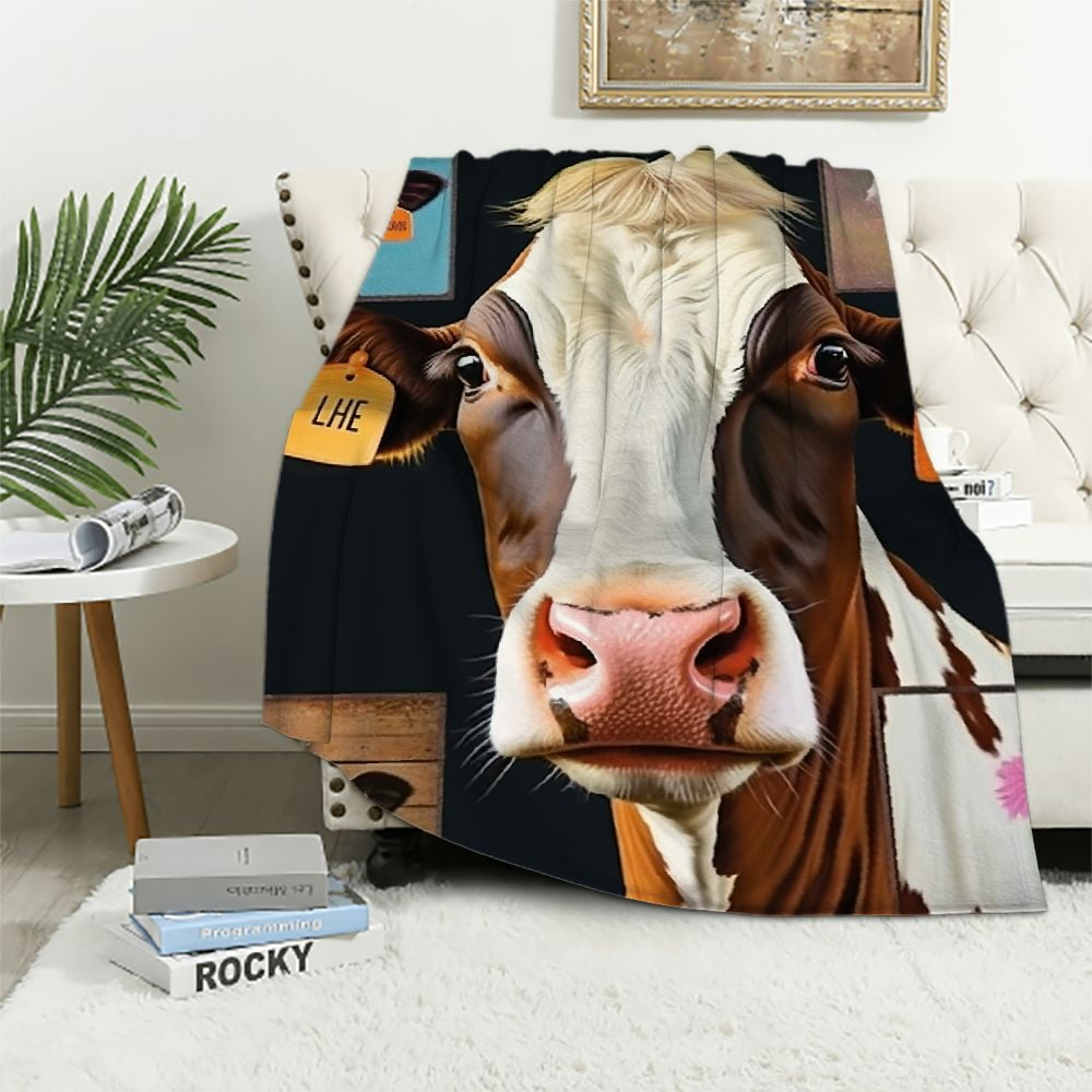 ARISTURING Cow Print Blanket Cow Decor Bedding Throw Blanket,Cow Gifts ...