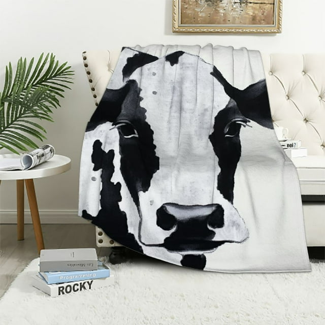 ARISTURING Cow Print Throw Blanket, Adorable Super-Soft Extra Cow Throw ...
