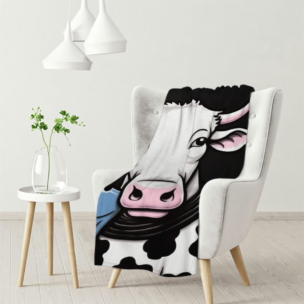 HENGT Cute Cow Print Throw Blanket Flannel Luxury Warm Soft Cozy ...