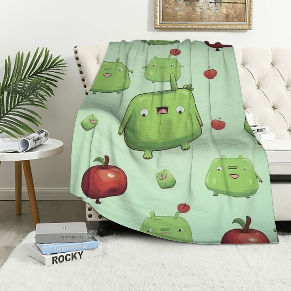 HENGT Cute Green Frog Blanket, Flannel Blanket Fluffy Cozy Fuzzy Throws ...