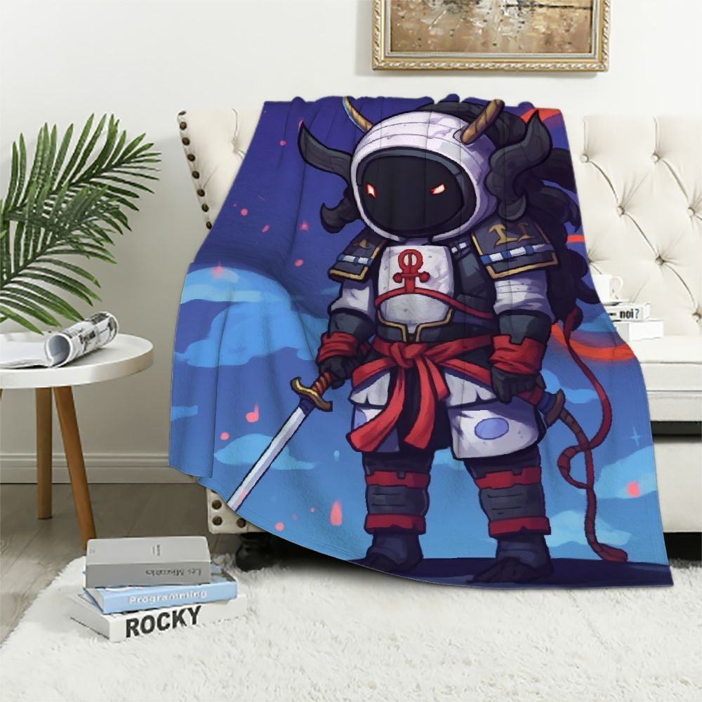 ARISTURING Cute Japanese Samurai Warrior Cartoon Style Swords Floral ...