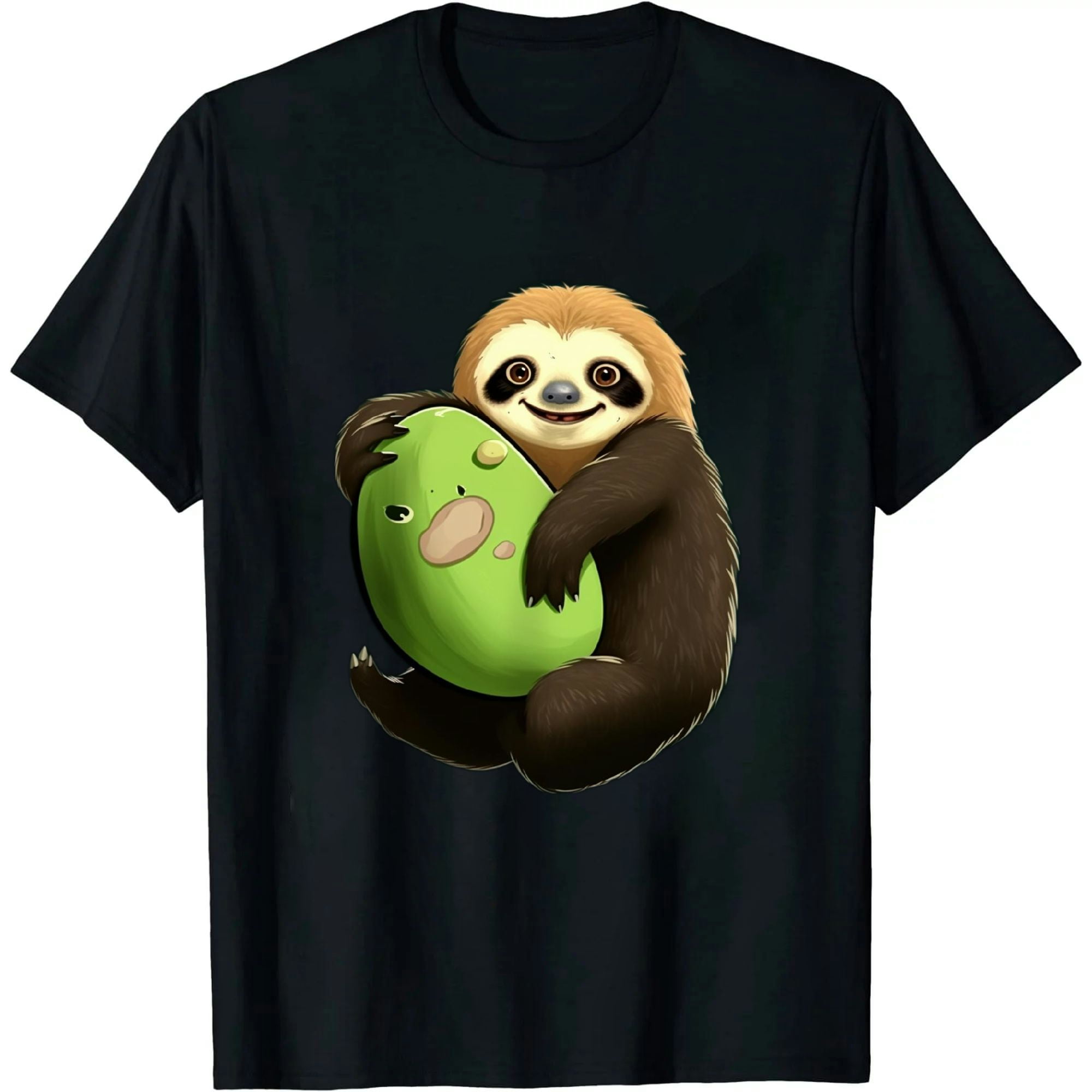 ARISTURING Cute Lazy Sloth Animal Avocado Lover Hugging T-Shirt ...