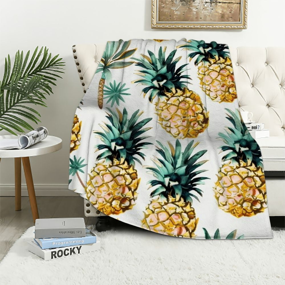 ARISTURING Cute Pineapple Stylish Glitter Throw Blanket Super Soft Warm ...