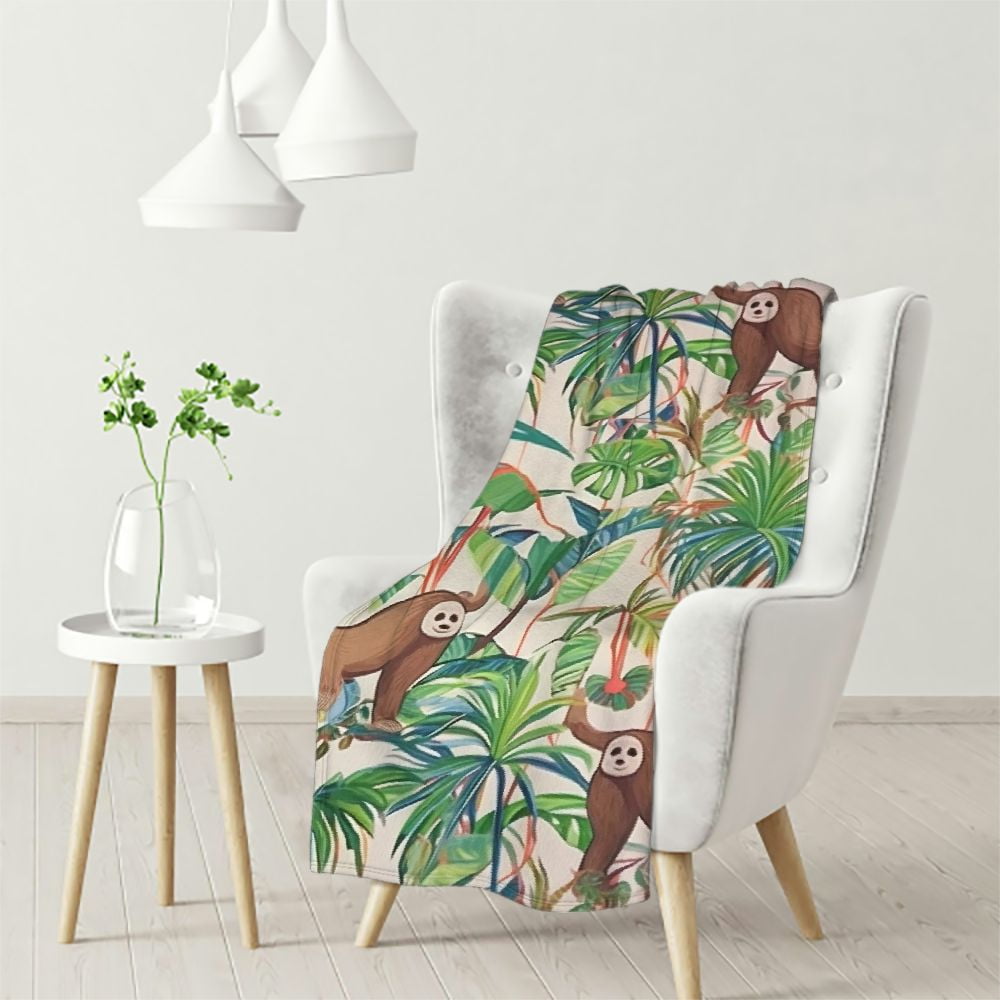 ARISTURING Cute Sloth Throw Blanket Flannel Bed Blanket Cozy Air ...