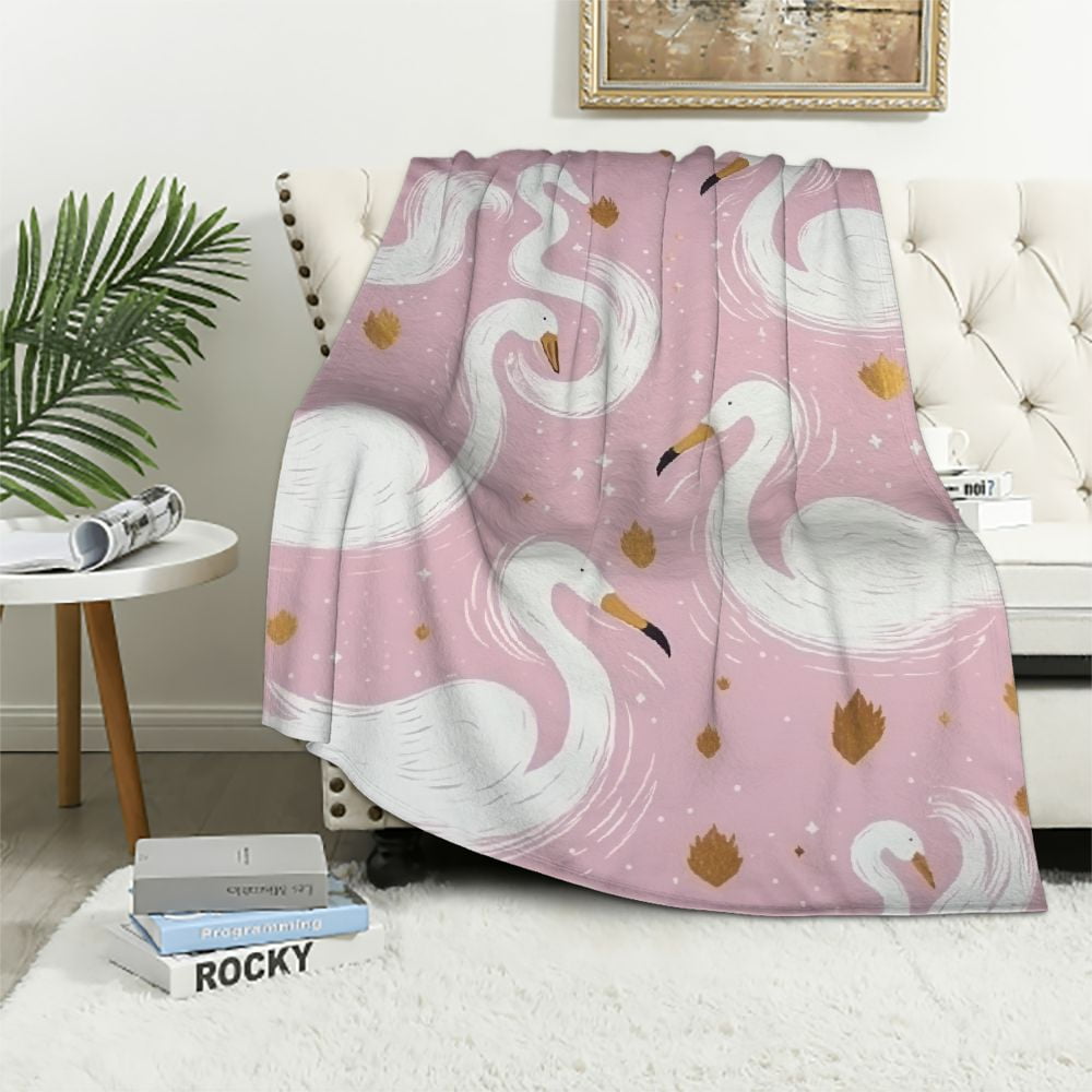 HENGT Cute Swan Princess Bed Blanket Ultra Soft Throw Blanket All ...