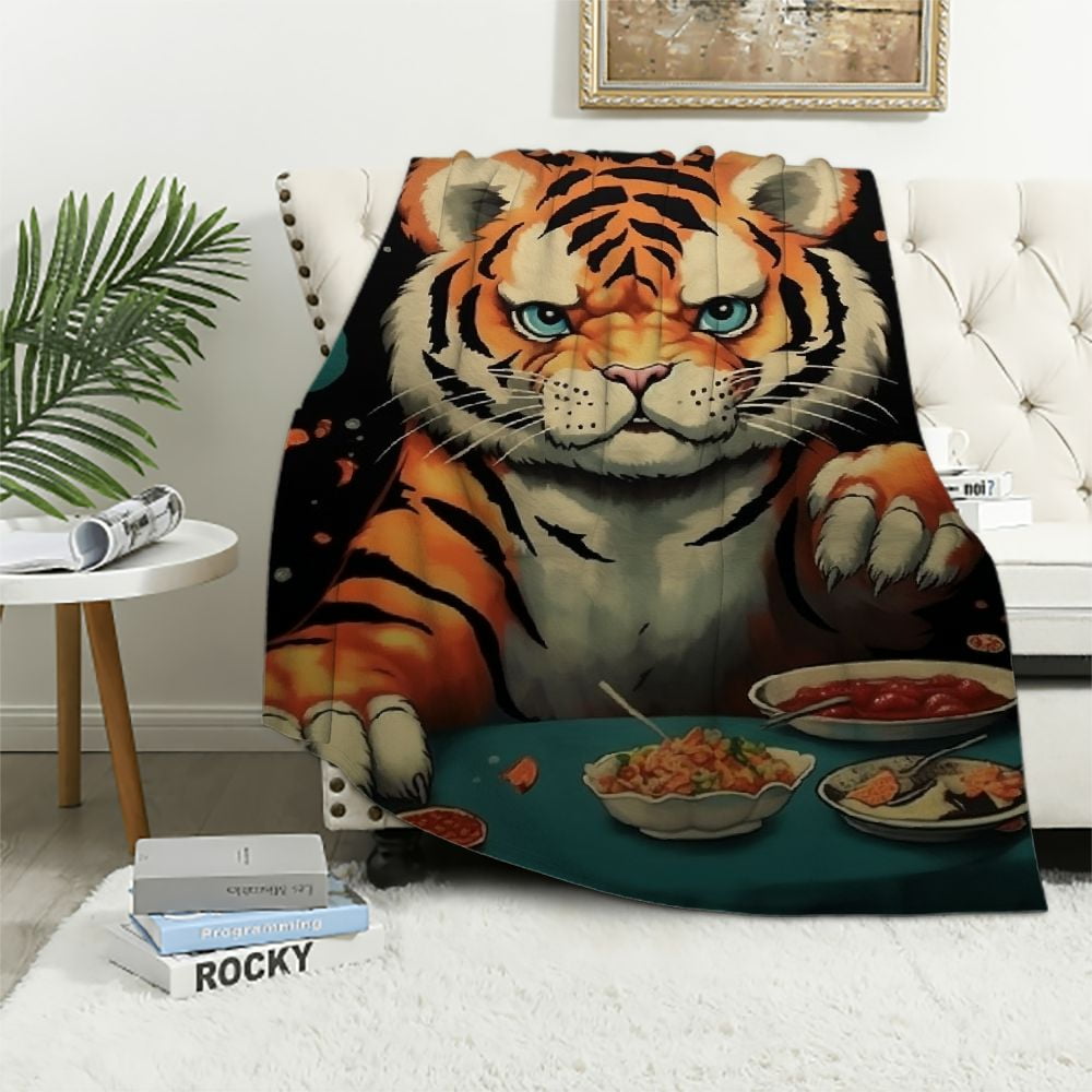 ARISTURING Cute Tiger Blanket Cartoon Tiger Throw Blanket Tiger Stuff ...