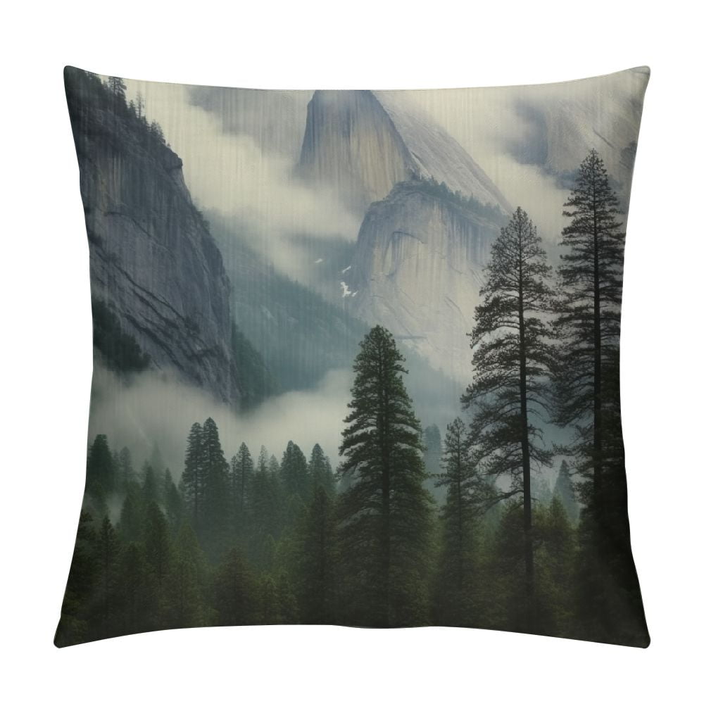HENGT Decorative Throw Pillow Cover National Park Nature Mountain Trees ...