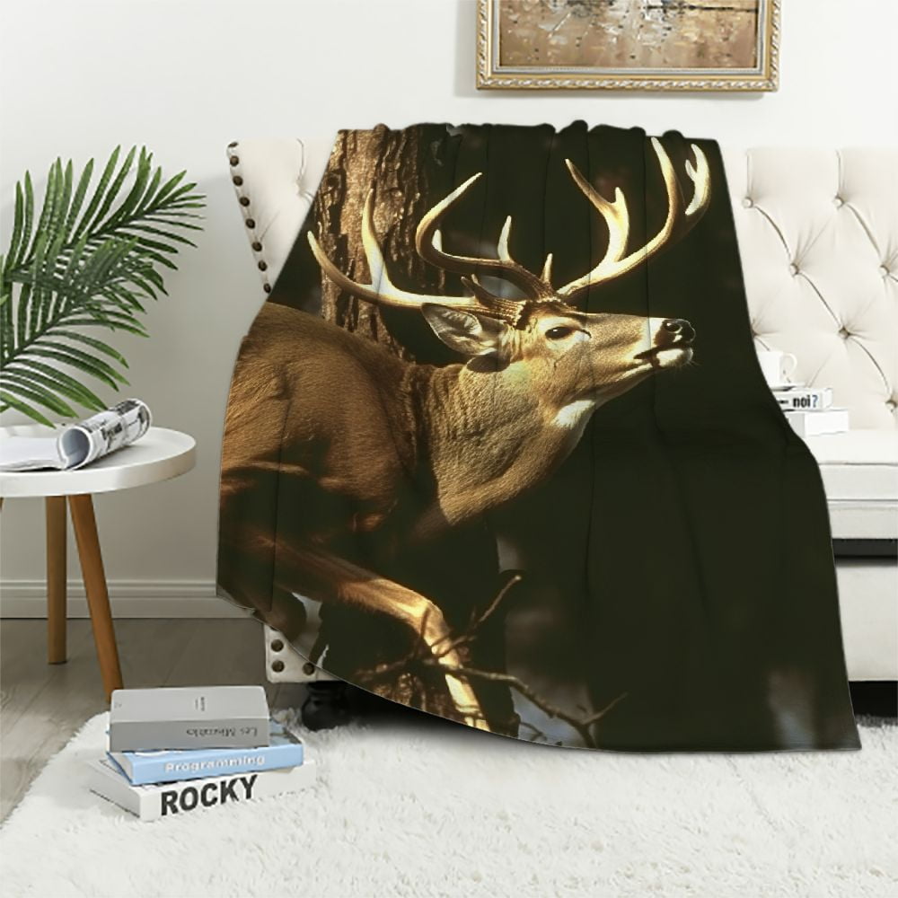 ARISTURING Deer Blanket Air Conditioning Cute Blanket Soft, Animals ...