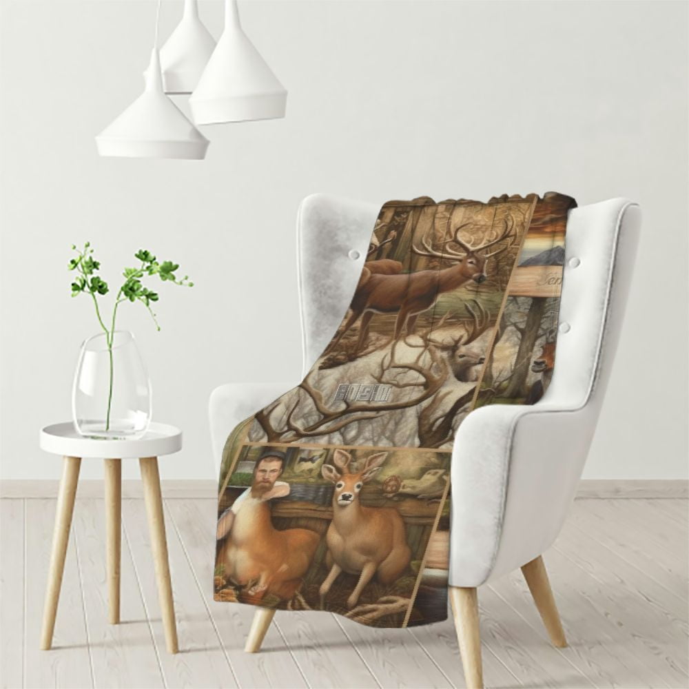 ARISTURING Deer Elk Blanket for Women Girls Christmas Deer Wild Animals ...