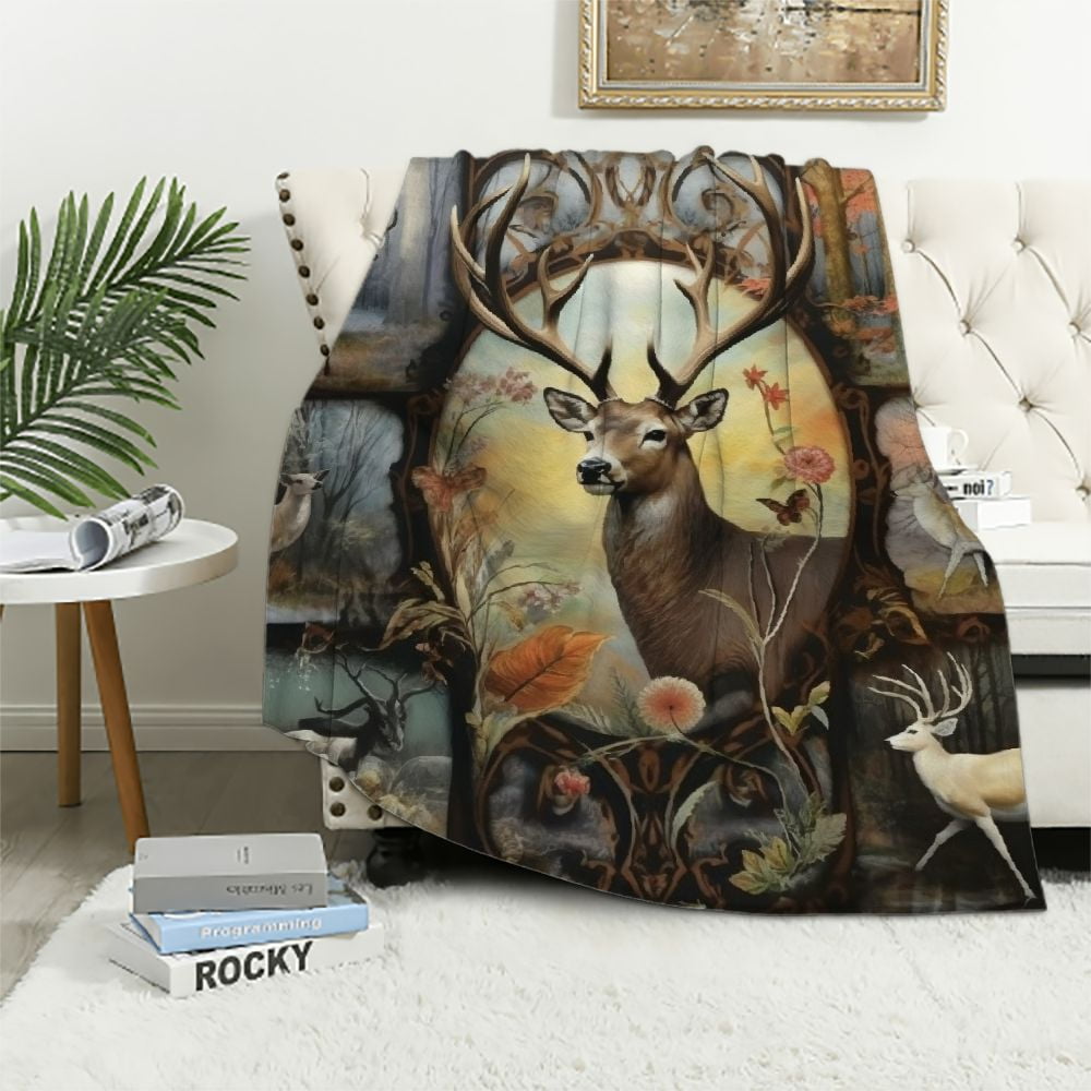 ARISTURING Deer Hunting Blanket Deer Gifts for Girls Women Men Deer ...