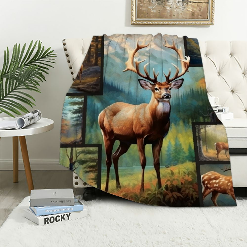 ARISTURING Deer Hunting Blanket Deer Gifts for Men Women Kids Deer ...