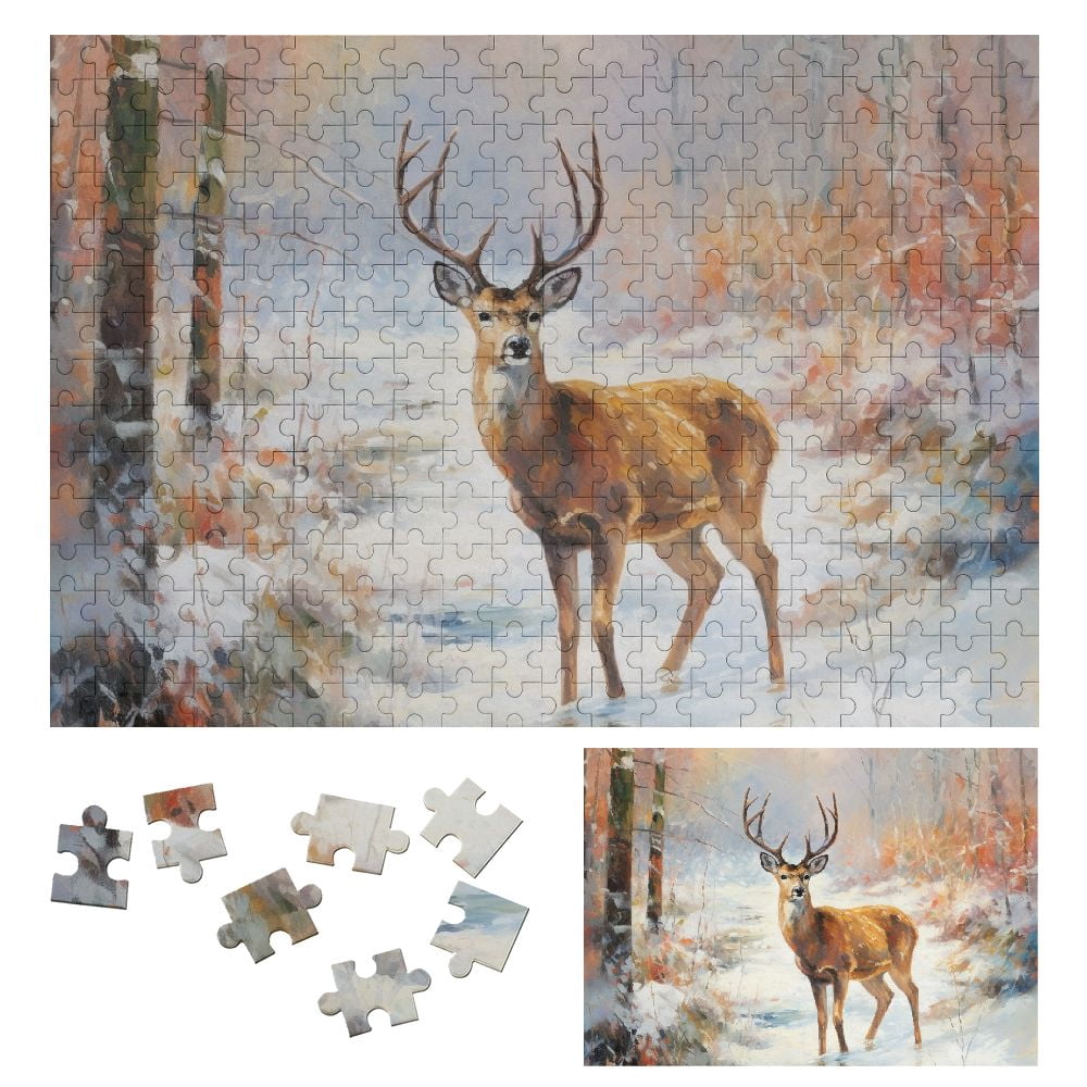 Jiayy Deer Snow Forest Challenging Difficult Wood Puzzles for Adults ...