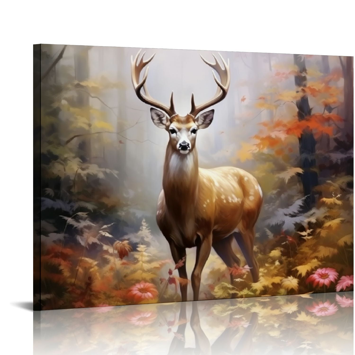 ARISTURING Deer Wall Art for Living Room Wildlife Canvas Picture Elk ...