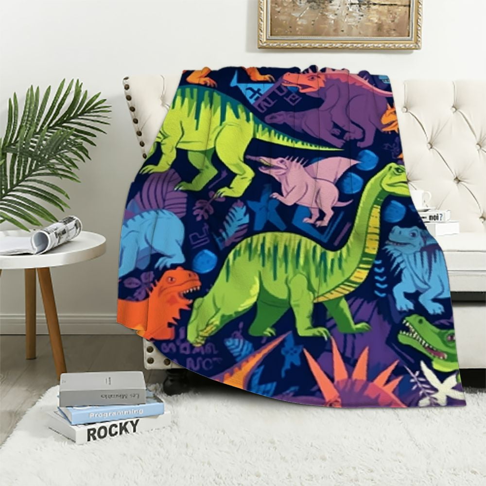 ARISTURING Dinosaur Blanket for Boys Cute Dinosaur Throw Blanket for ...
