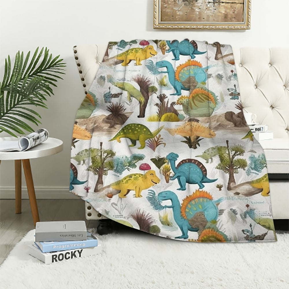 ARISTURING Dinosaur Blanket for Boys Girls, 300 GSM Soft Kids Blanket ...