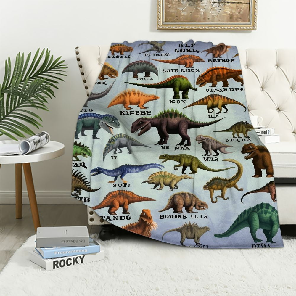 ARISTURING Dinosaur Blanket for Boys Soft Cozy Flannel Warm Dinosaur ...
