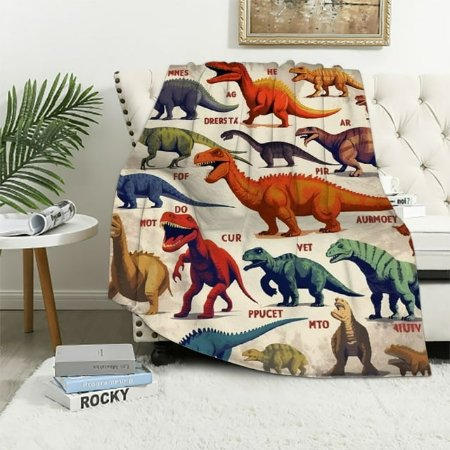 ARISTURING Dinosaur Blanket for Boys Soft Cozy Flannel Warm Dinosaur ...