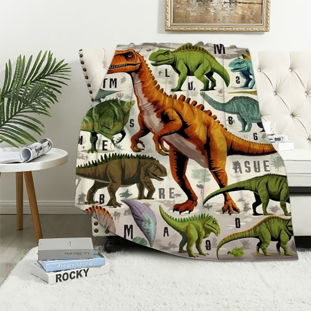 ARISTURING Dinosaur Blanket for Boys Soft Cozy Flannel Warm Dinosaur ...