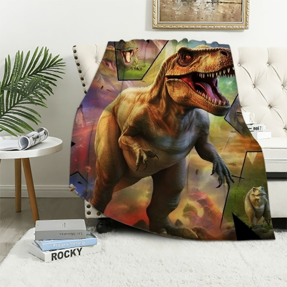 ARISTURING Dinosaur Blanket Dinosaur Gifts for Boys Men T-Rex Throw ...