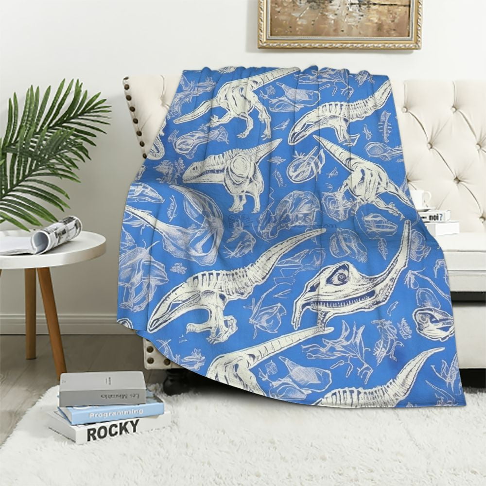 ARISTURING Dinosaur Blanket Kids in The Dark Dinosaur Blanket Fossil ...