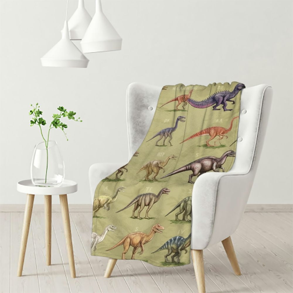 ARISTURING Dinosaur Throw Blanket for Kids Adults,Sage Green Cute ...