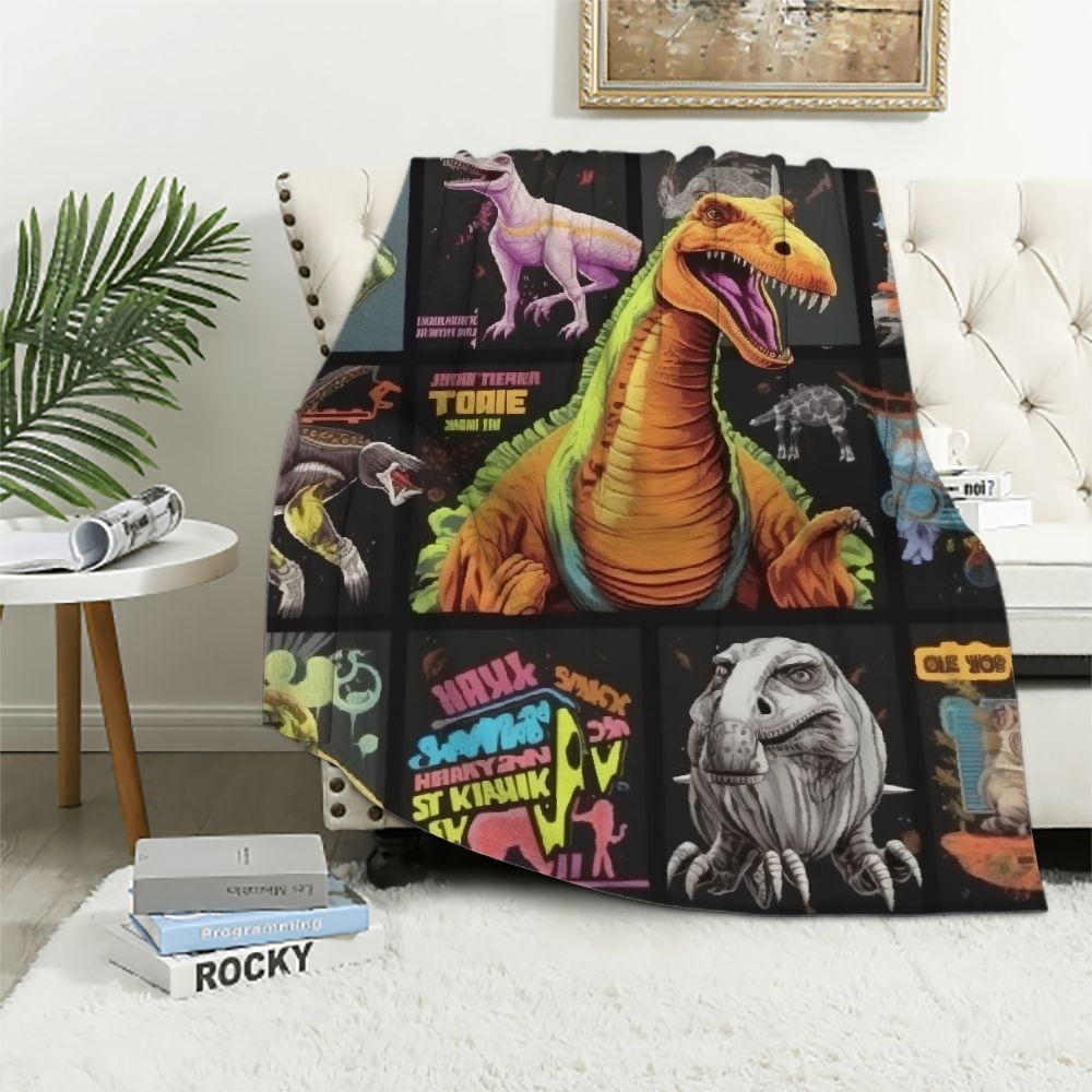 ARISTURING Dinosaurs Blanket for Boys Man Cute Dino Throw Blanket Soft ...