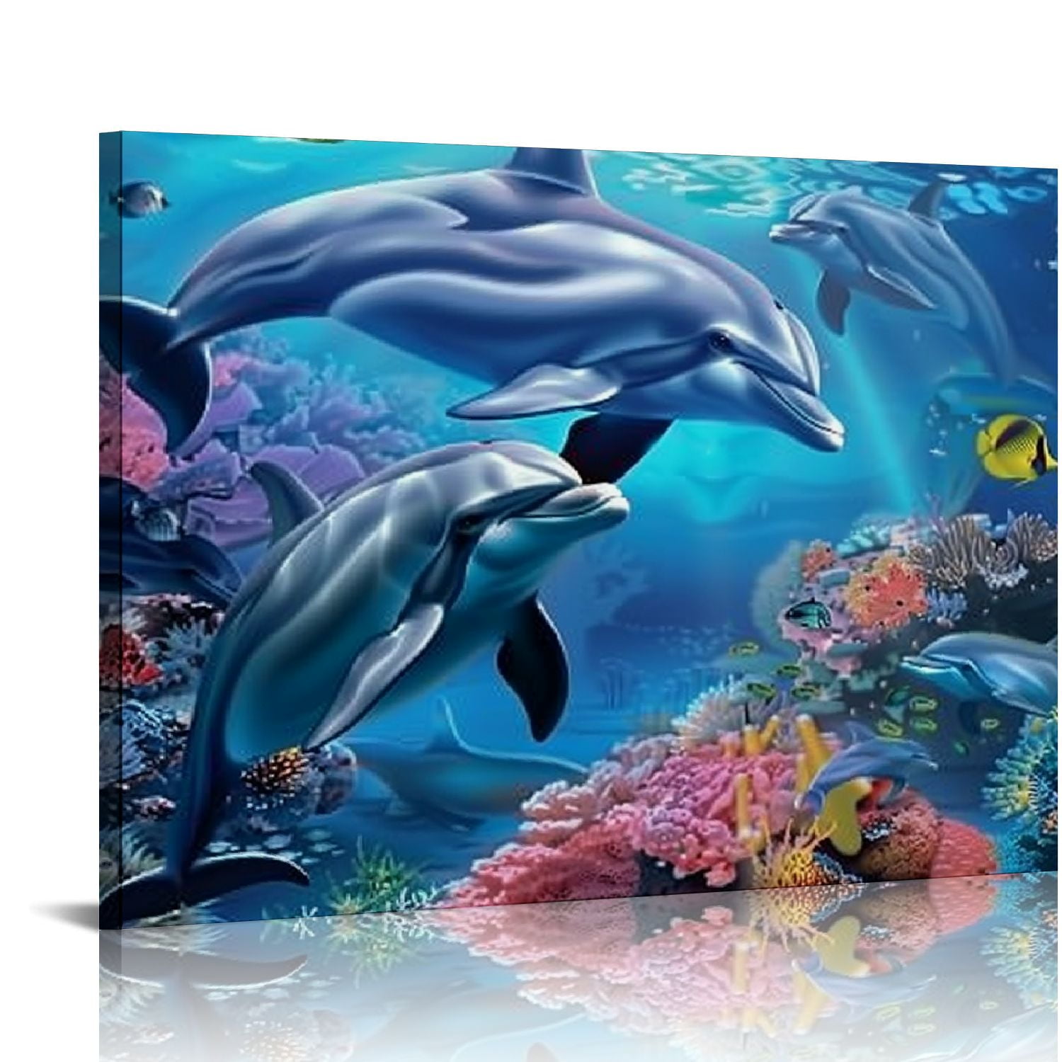 ARISTURING Dolphin Wall Art Dolphin Ocean Pictures Wall Decor ...